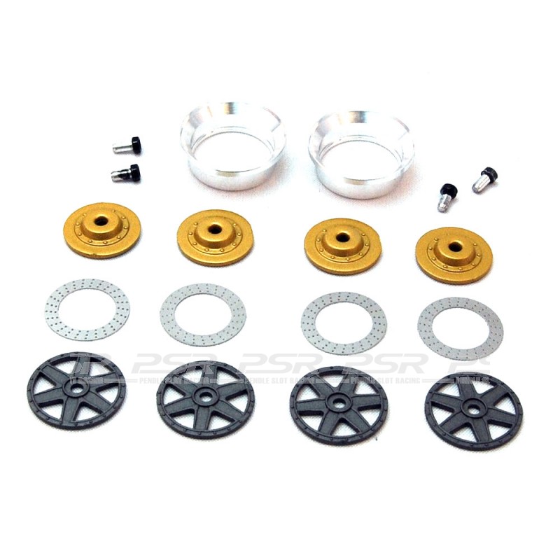 BRM Wheel Inserts BBS 6 Spoke Gun Metal 1:24th Scale (S-019G)